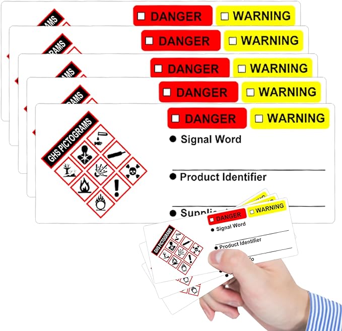 Amazon.com : HMIS OSHA Hazardous Chemical Safety Data Stickers 1 x 2.5 ...