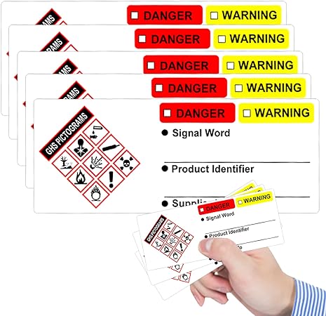 Amazon.com : HMIS OSHA Hazardous Chemical Safety Data Stickers 1 x 2.5 ...