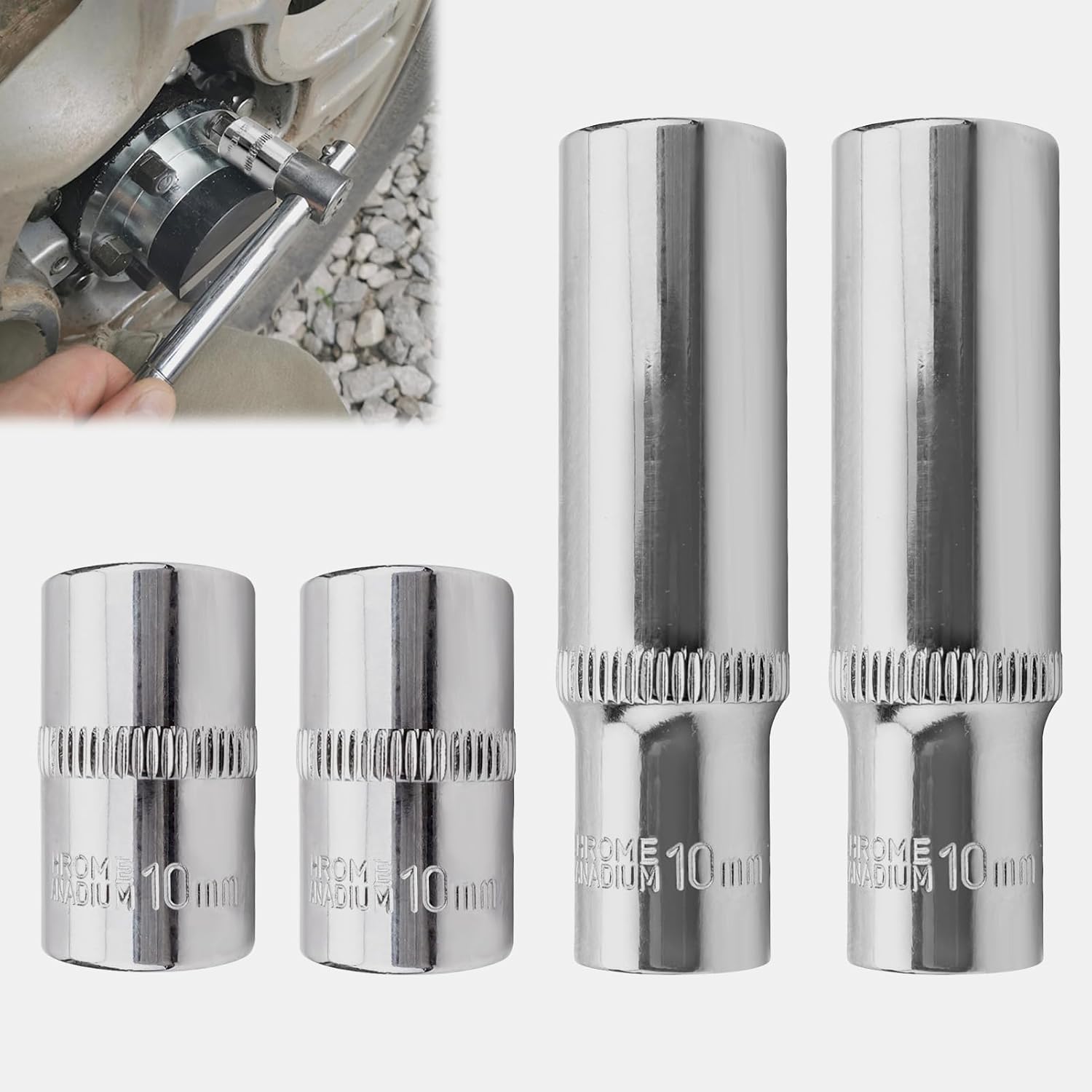 Deilonie 4 PCS 10mm Socket, 1/4-Inch Drive Deep and Shallow Impact ...
