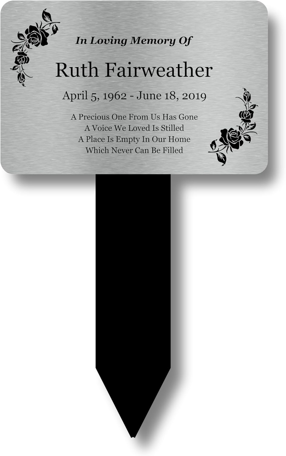 Amazon.com : Personalized Memorial Stake with Customizable Silver ...
