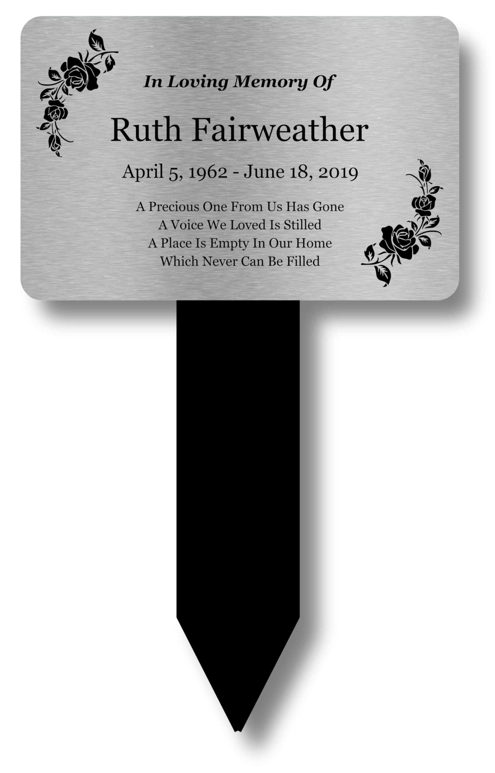 Personalised Memorial Plaque, Ground Stake, Grave Marker - Engraved ...