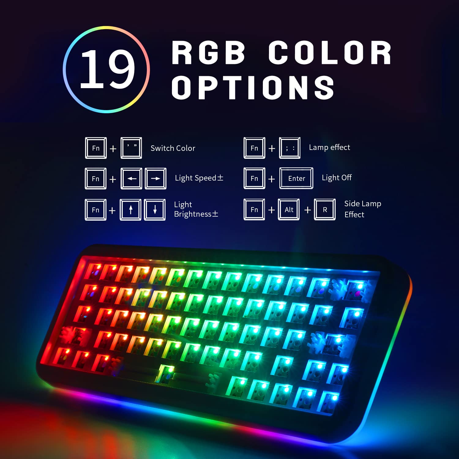 Buy 60% RGB Luminous Mechanical Keyboard, PBT Dye Sublimation Keycaps ...