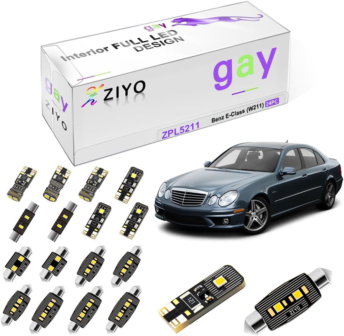 Amazon.com: ZIYO LED Interior Light Kit Replacement for Mercedes Benz ...