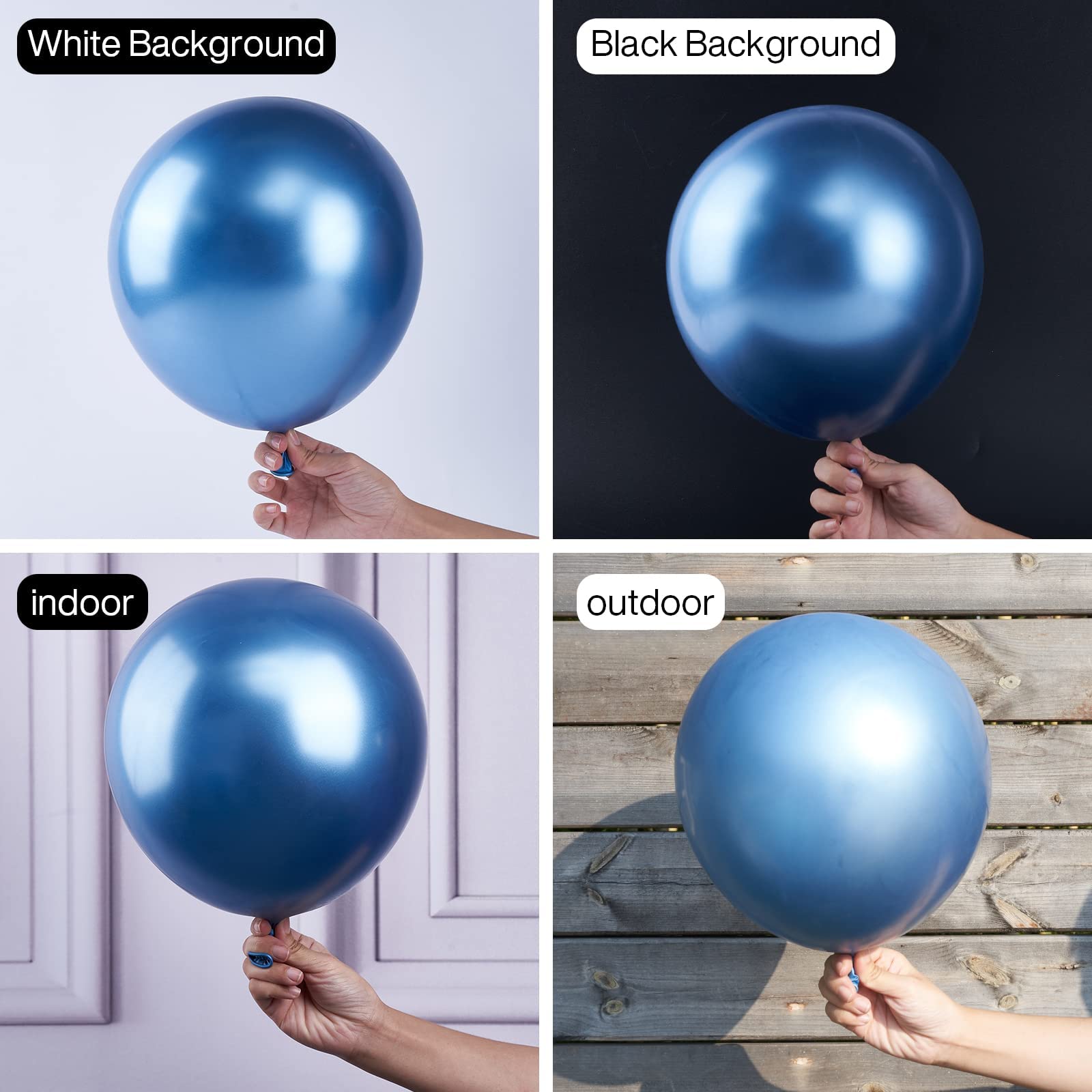 Snapklik.com : Metallic Blue Balloons, 50 Pcs 12 Inch Blue Metallic ...