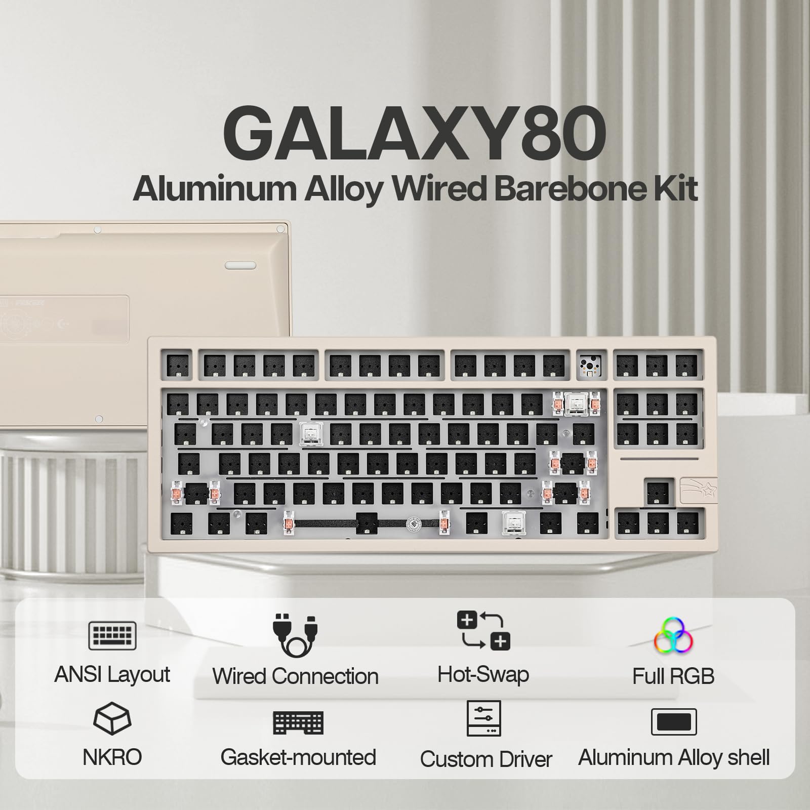 Snapklik.com : EPOMAKER X Feker Galaxy80 Gaming Keyboard Kit, Aluminum ...