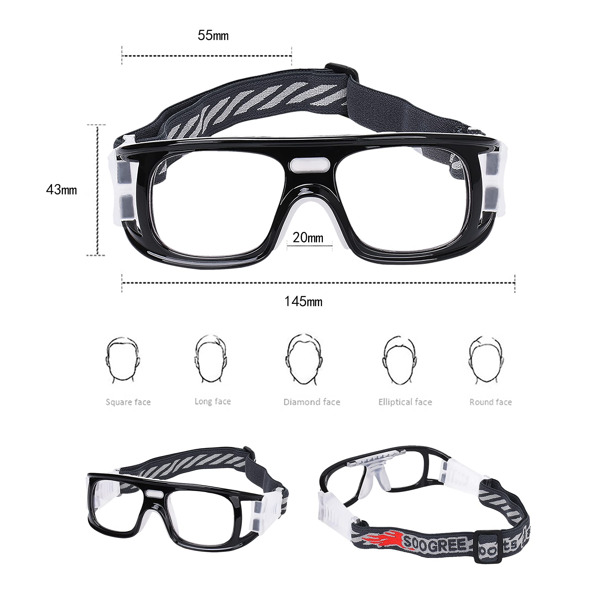 SooGree Sport Glasses Basketball Football Goggles Men Women Safety ...
