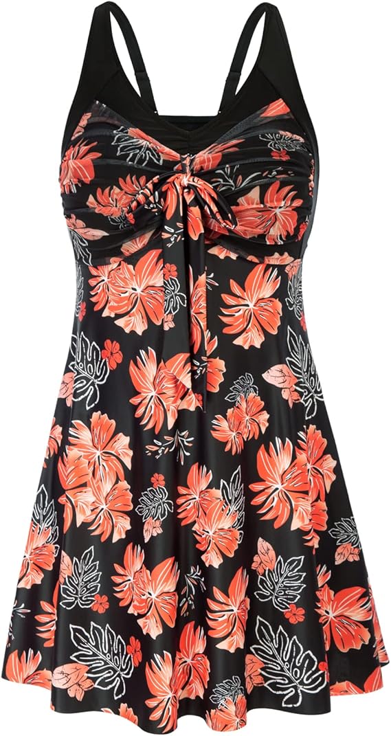 Hanna Nikole Women's Two Piece Swim Dress Plus Size Tummy Control ...