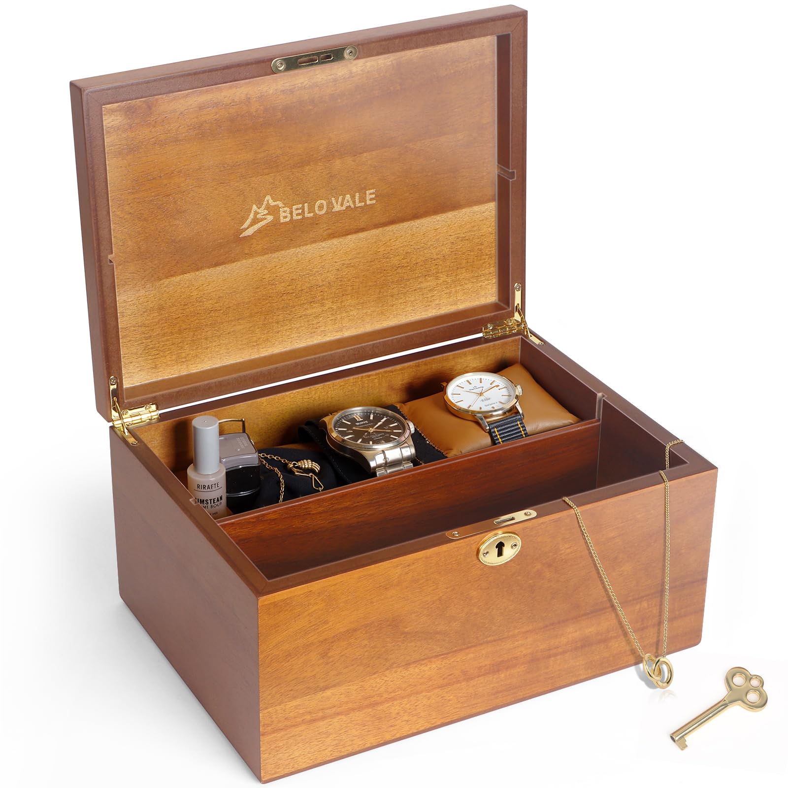 Amazon.com: BELO VALE Premium Acacia Keepsake Box, Lockable Hand ...