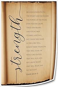 Amazon.com: Kanwormi Isaiah 40 29-31 Wall Art Bible Verse Poster Prints ...