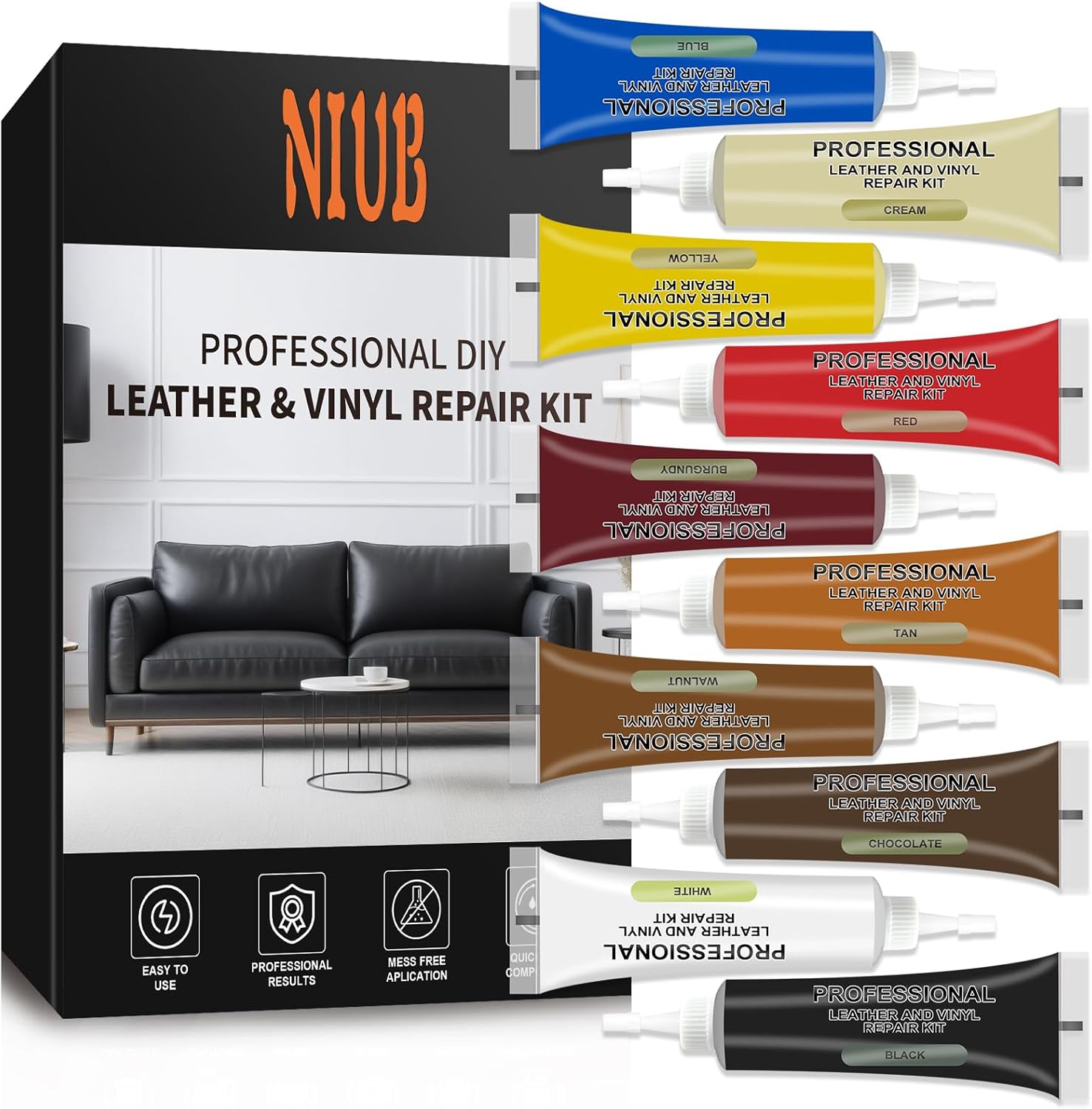 Amazon.com: NIUB 10 Colors Leather Repair Kit - Sofa and Furniture ...