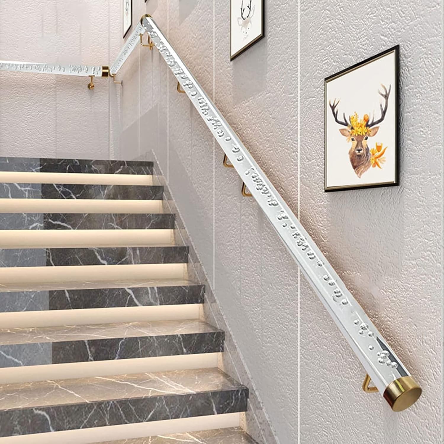 Wall Acrylic Crystal Stair Handrail, Lucite Non-slip Transparent ...