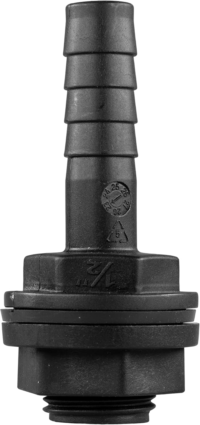 Garden Water Tank Overflow Vent with Barbed Linking Pipe Connector, Nut ...