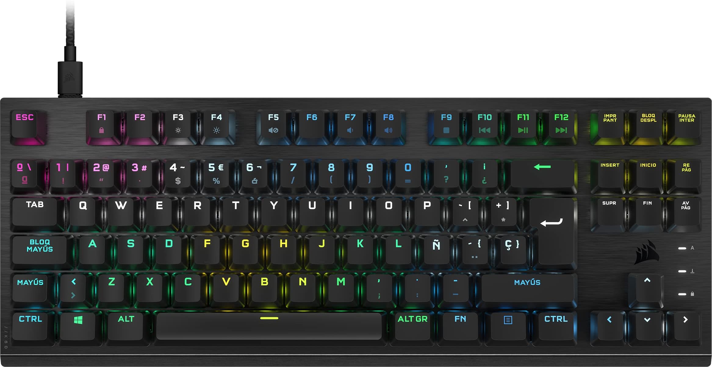 Amazon.com: Corsair K60 PRO TKL RGB Optical Mechanical Gaming Keyboard ...