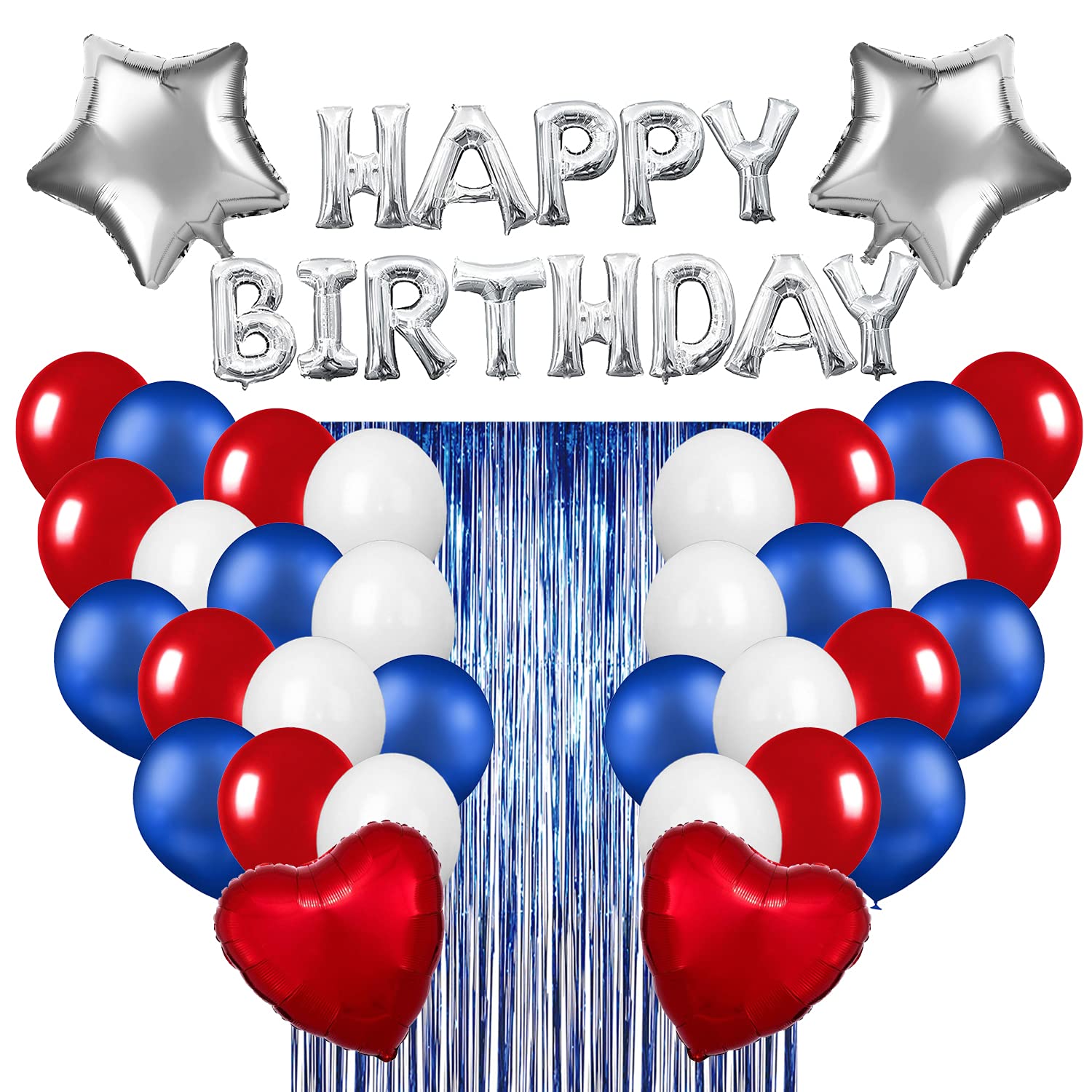 Buy Aekopwera Blue Birthday Party Decorations Set With Silver Happy buy-aekopwera-blue-birthday-party-decorations-set-with-silver-happy