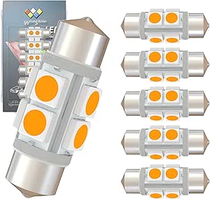 Amazon.com: Wiseshine DC 12V 38mm 6418 LED Festoon Bulb 6411 C5W LED ...