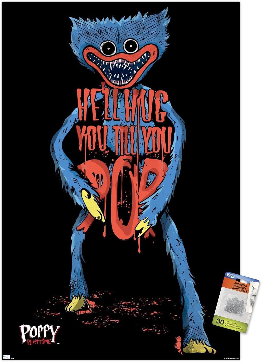 Amazon.com: Trends International Poppy Playtime - Huggy Wuggy Hug Wall ...