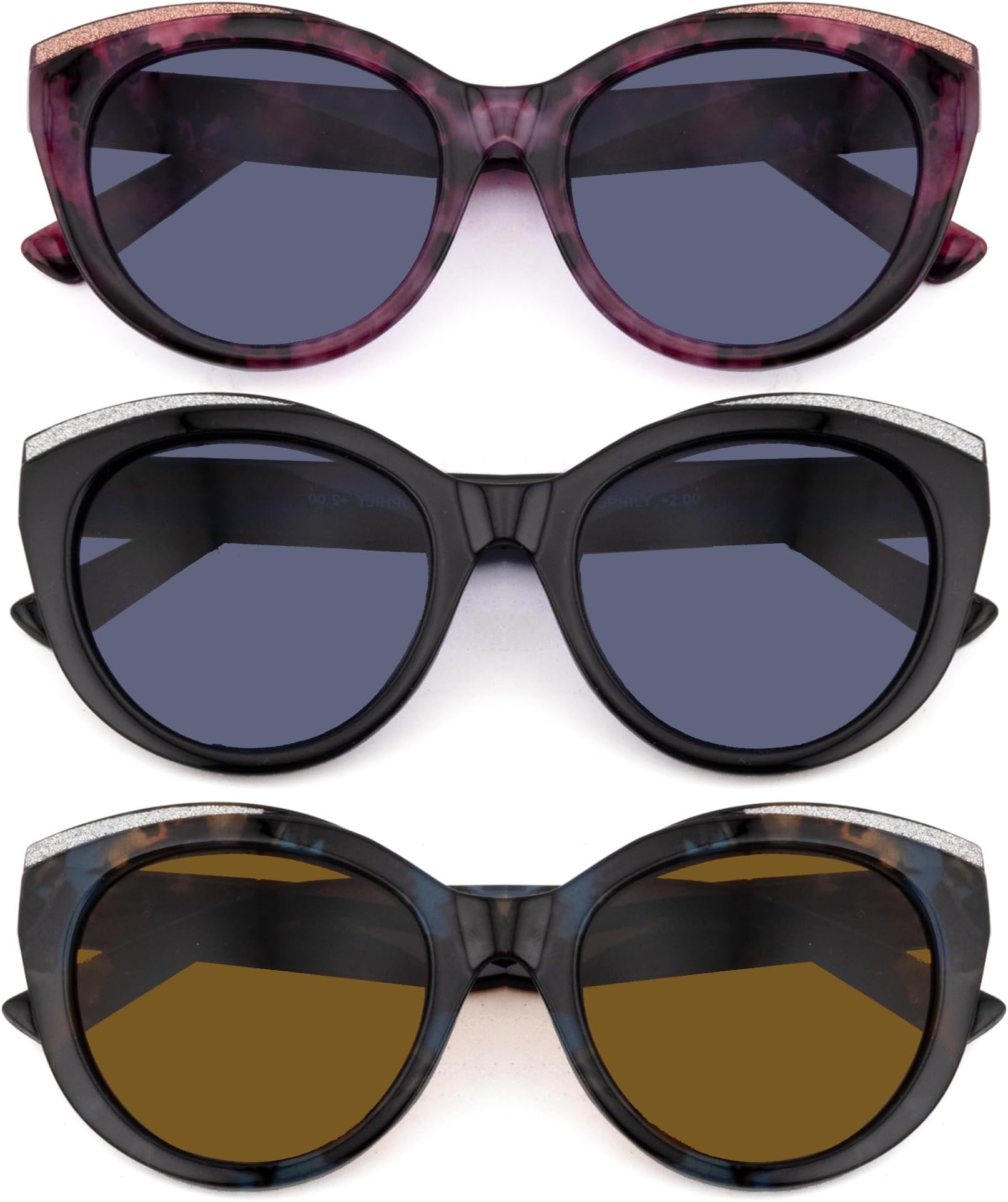 Amazon.com: Hyyiyun 3 Pack Reader Sunglasses for Women Full Lens ...