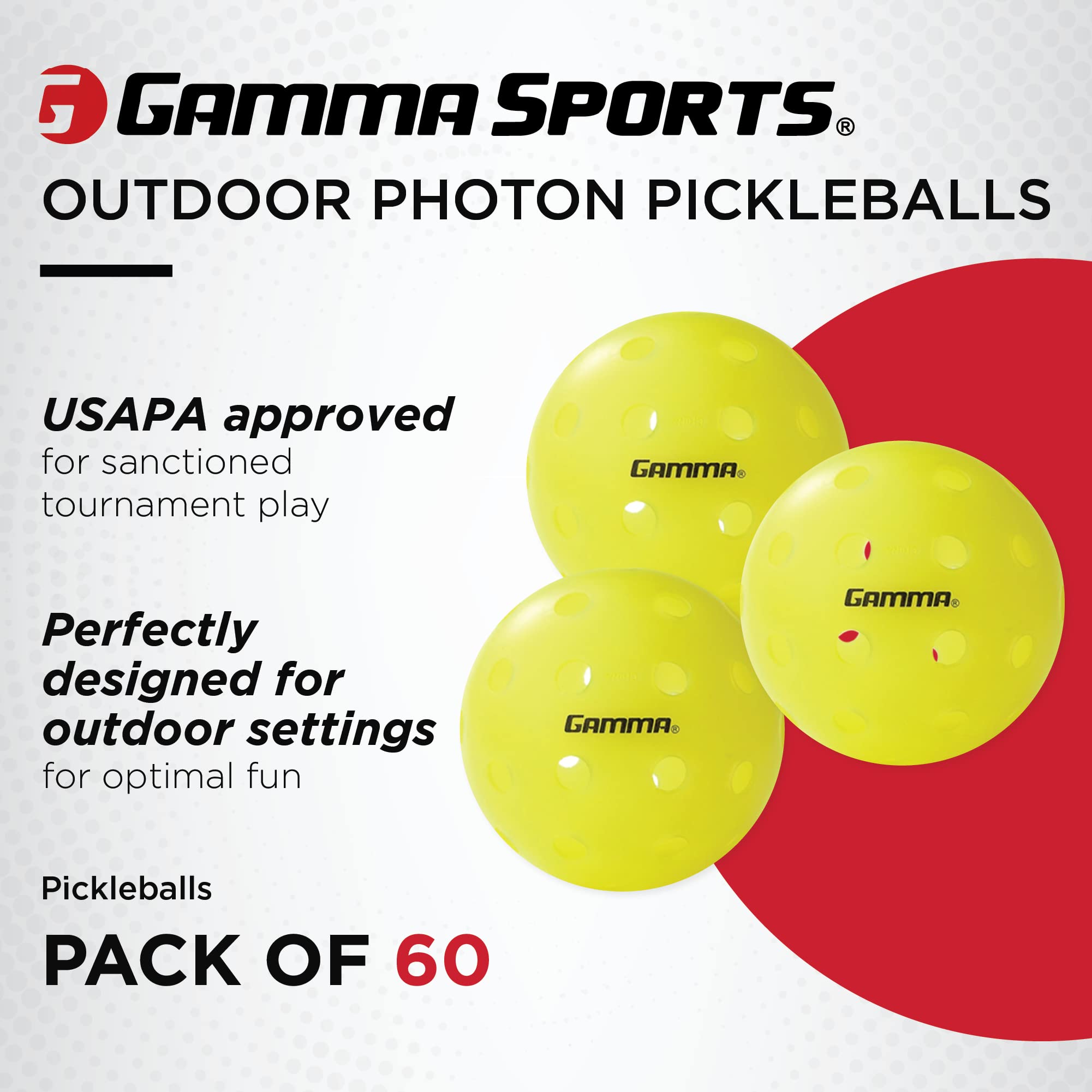 Snapklik.com : Gamma Photon Indoor Pickleballs Pack Of 60