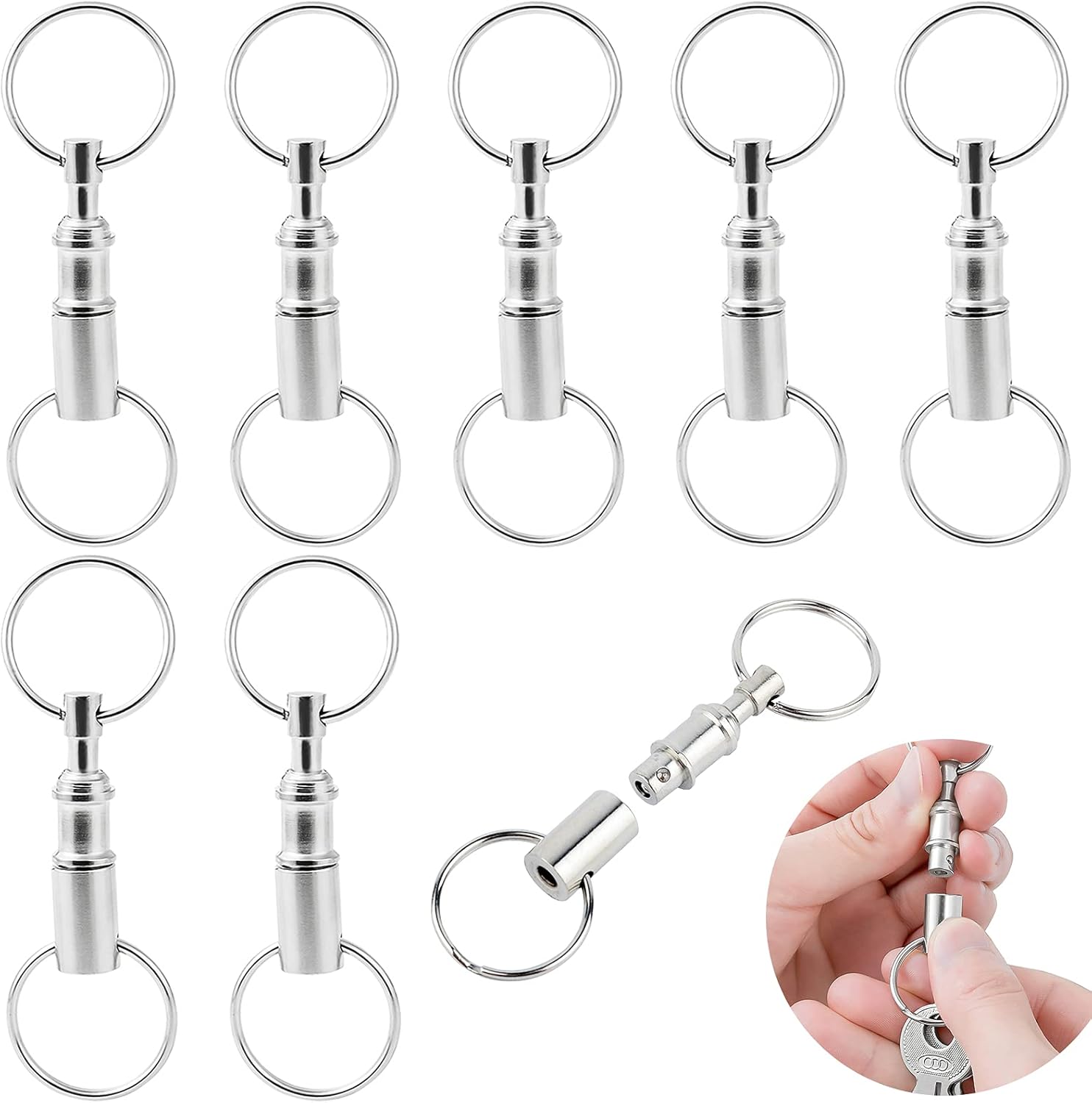 Amazon.com: Aswewamt 8 PACK Quick Release Detachable Pull Apart Key ...
