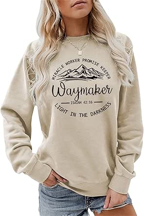 ESIKAH Waymaker Sweatshirt Miracle Worker Promise Keeper Waymaker Light ...