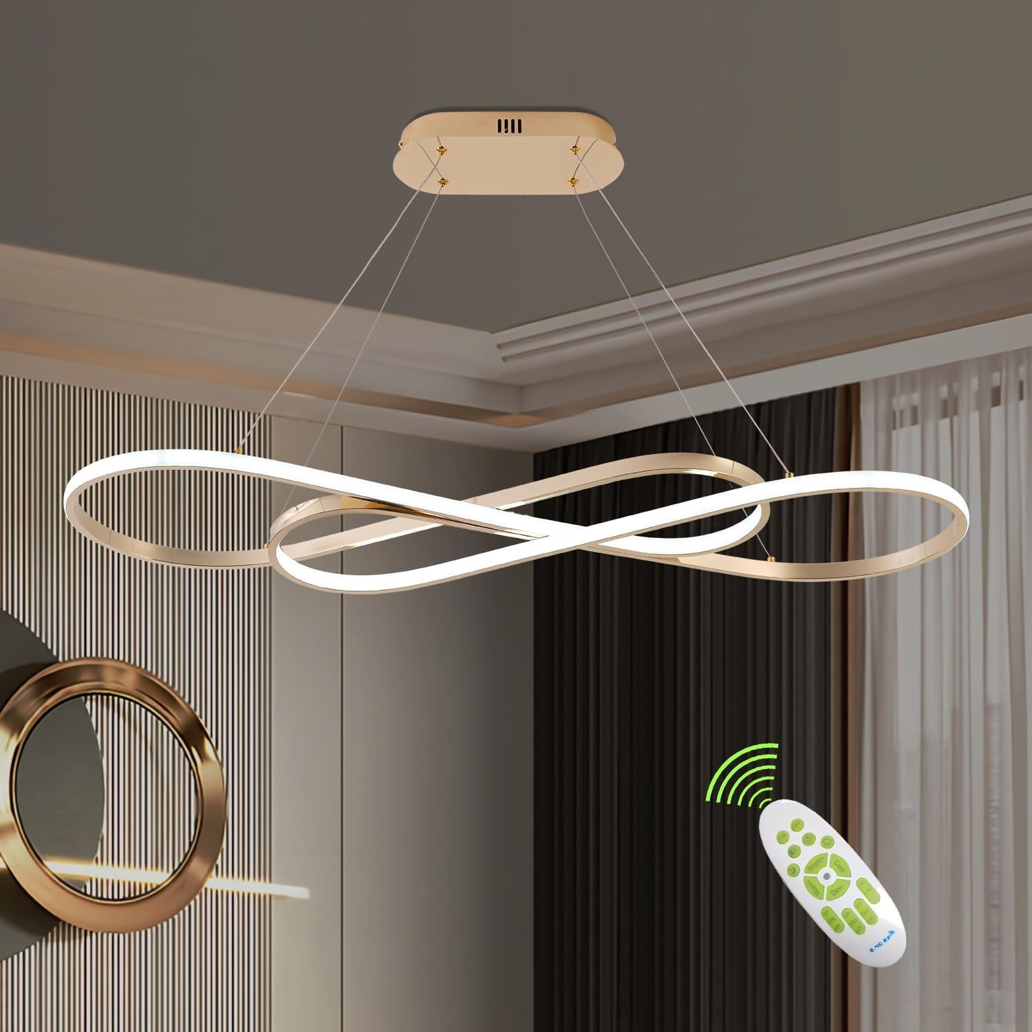 MQW LED Pendelleuchte Esstisch Dimmbar Hängeleuchte mit Fernbedienung ...