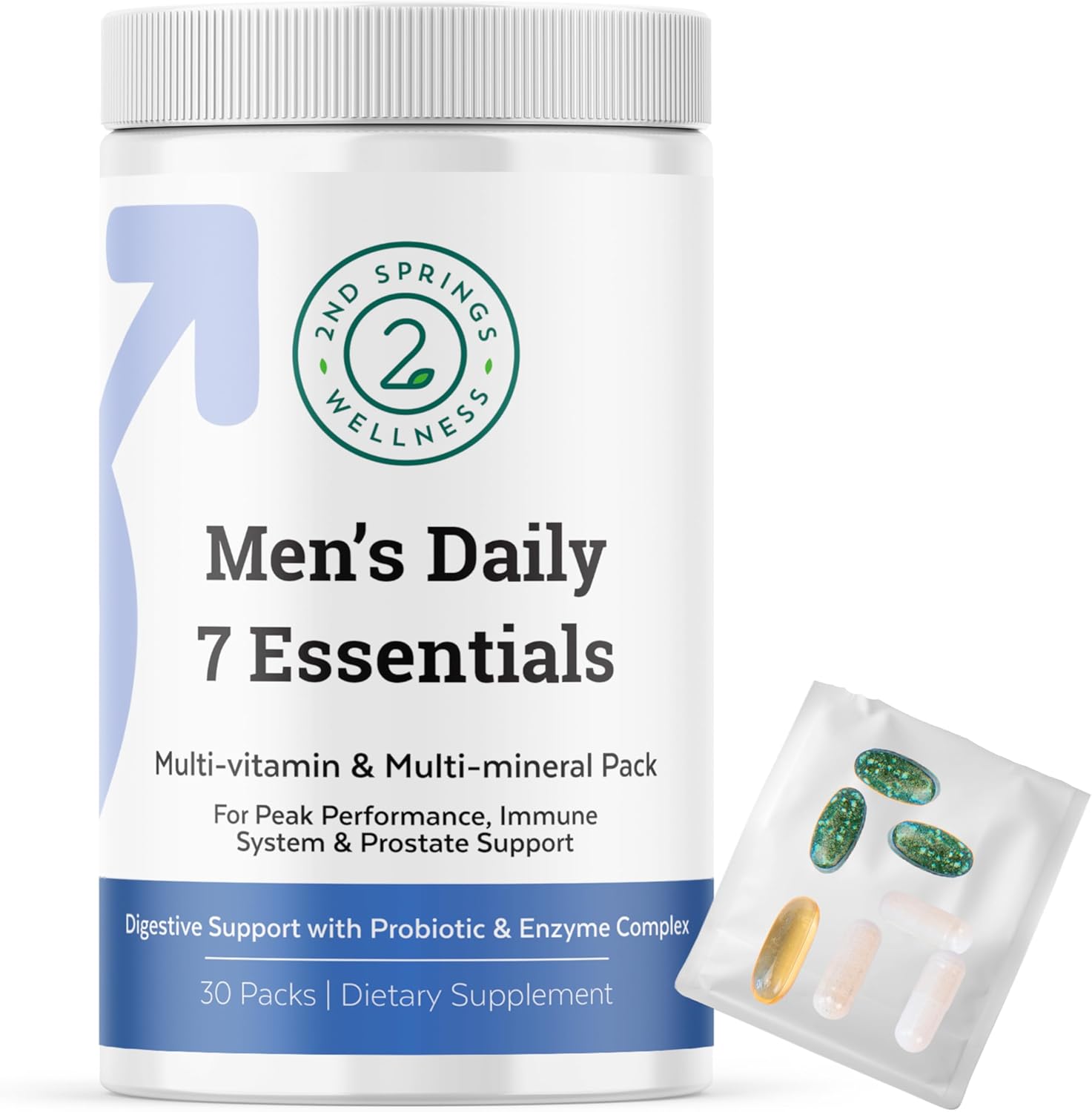 Amazon.com: 2nd Springs Daily 7 Essentials Men's Vitamin Pack - 7 Pack ...