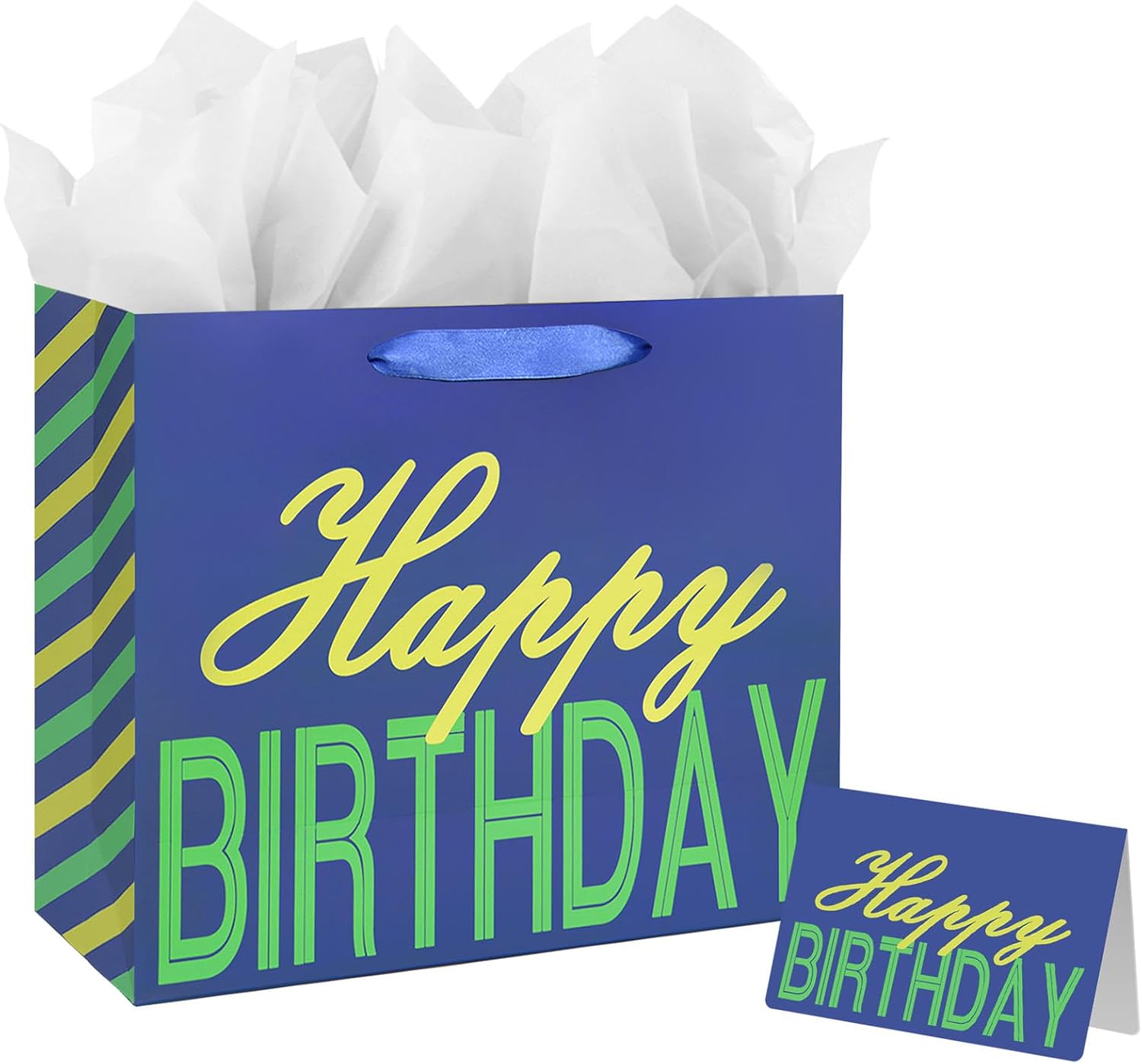Amazon.com: 13" Large Birthday Gift Bag with Tissue Paper, Card and ...