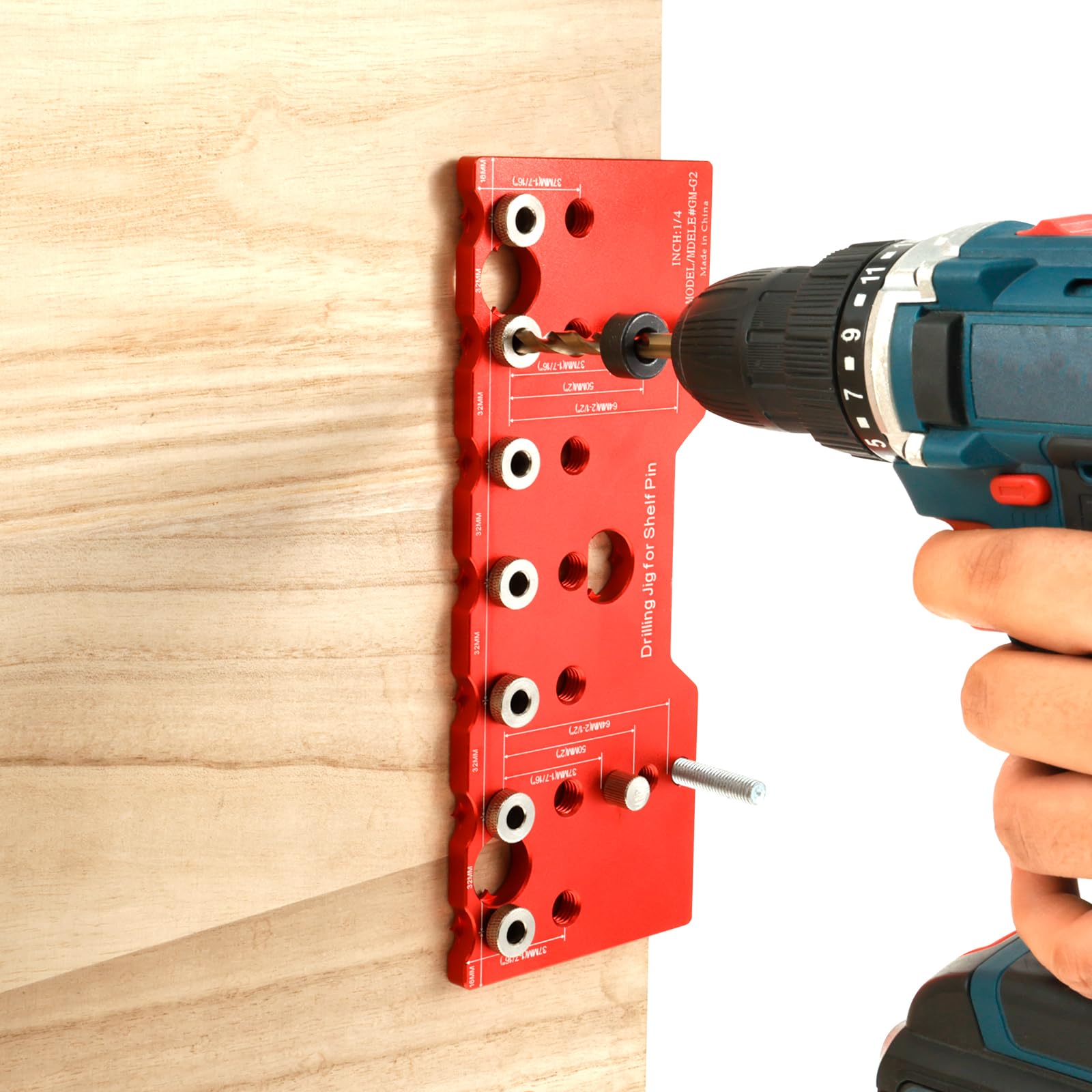 Shelf Pin Jig 1/4 Inch Aluminum Alloy Shelf Pin Drilling Guide Precise ...