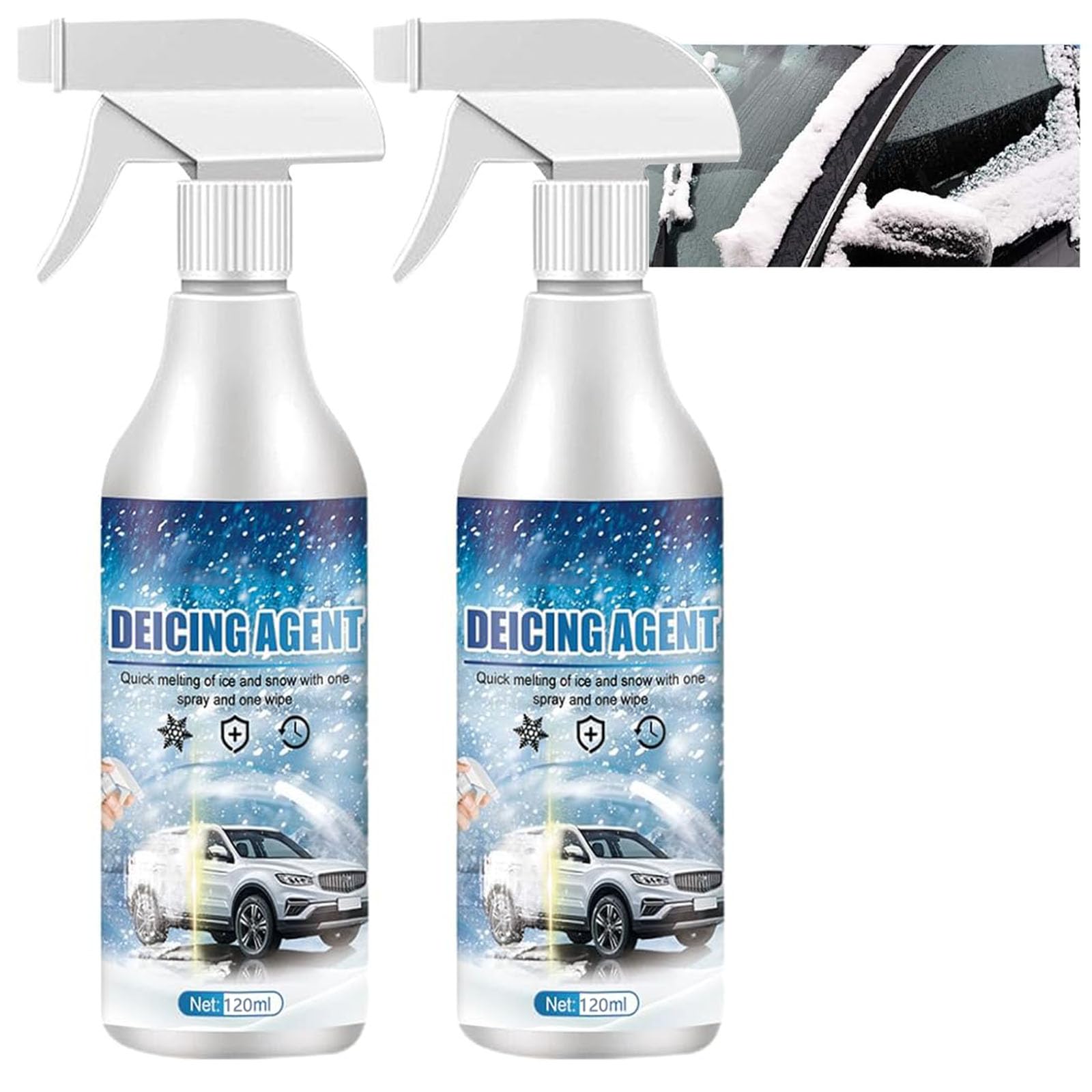 4 x Brand New GYZGirlover Deicer Car Windscreen Spray, 120ML De Icer S ...