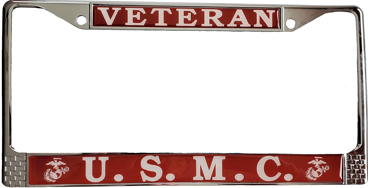 Amazon.com: US Marine Corps Veteran License Plate Frame | Perfect ...