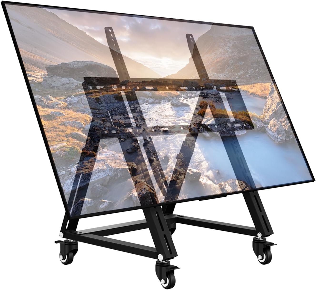 Amazon.com: Duiliuu Low Height Mobile TV Stand, Rolling TV Stand with ...