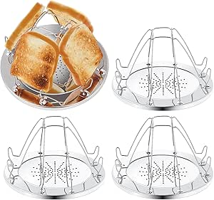 Amazon.com: Baquler 4 Pcs Folding Camp Stove Toaster Stainless Steel ...