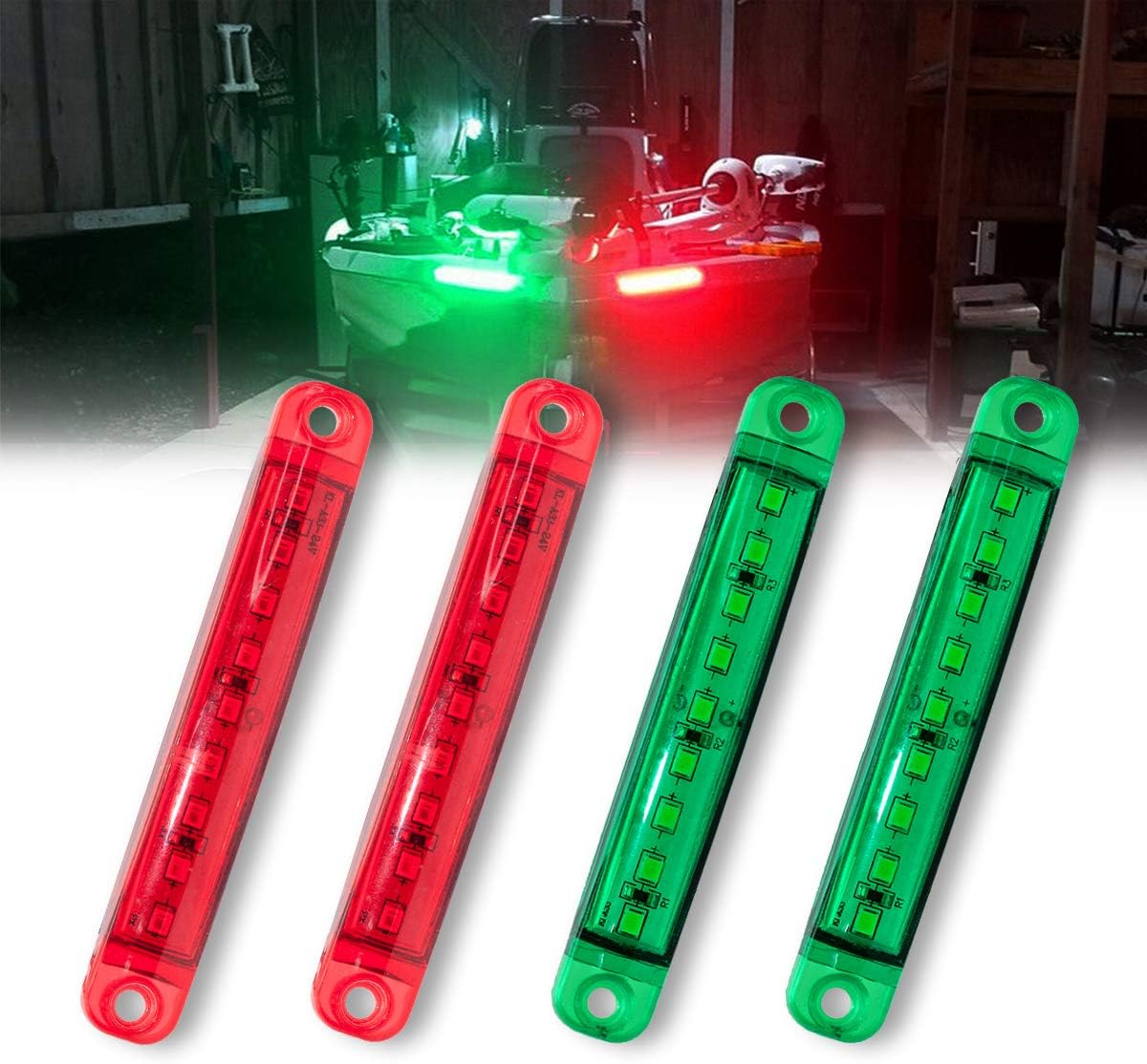 Amazon.com: Interwebz Boat Bow Navigation LED Lighting Kit - Red and ...
