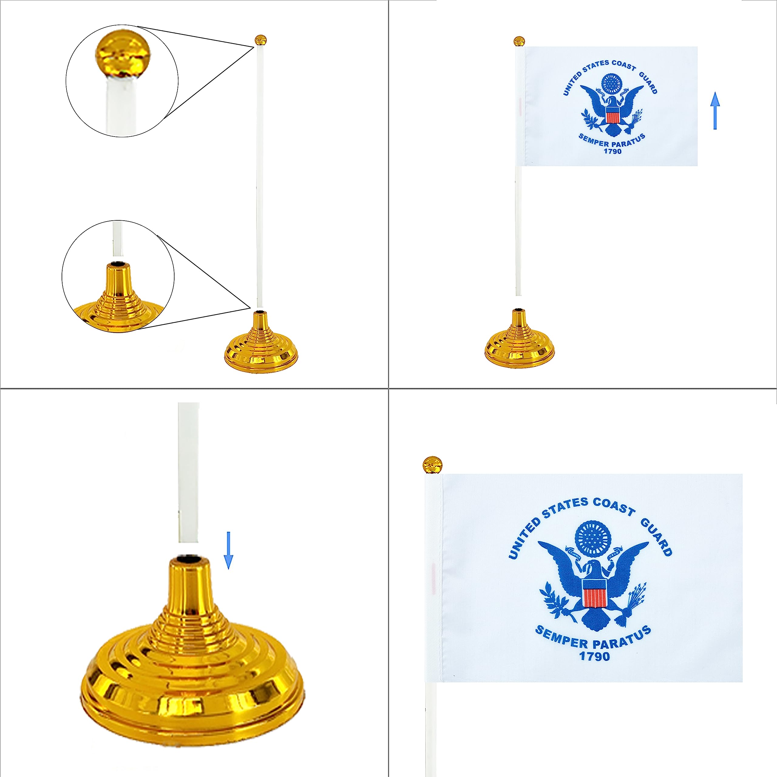 Snapklik.com : WXTWK 12 Pack American USA Coast Guard Desk Flag Small ...