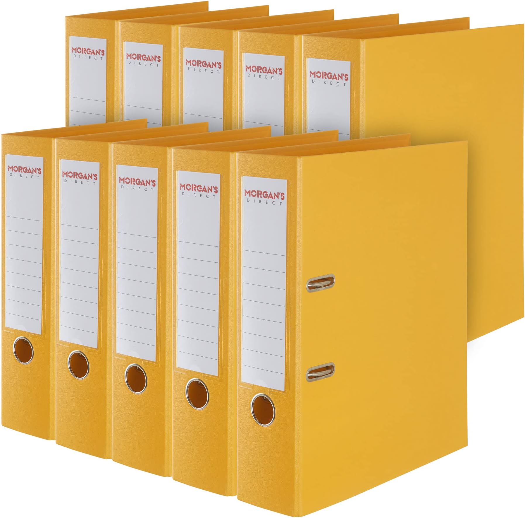 Morgan's Direct Yellow A4 Lever Arch Files 80mm - Made from PP Covered ...
