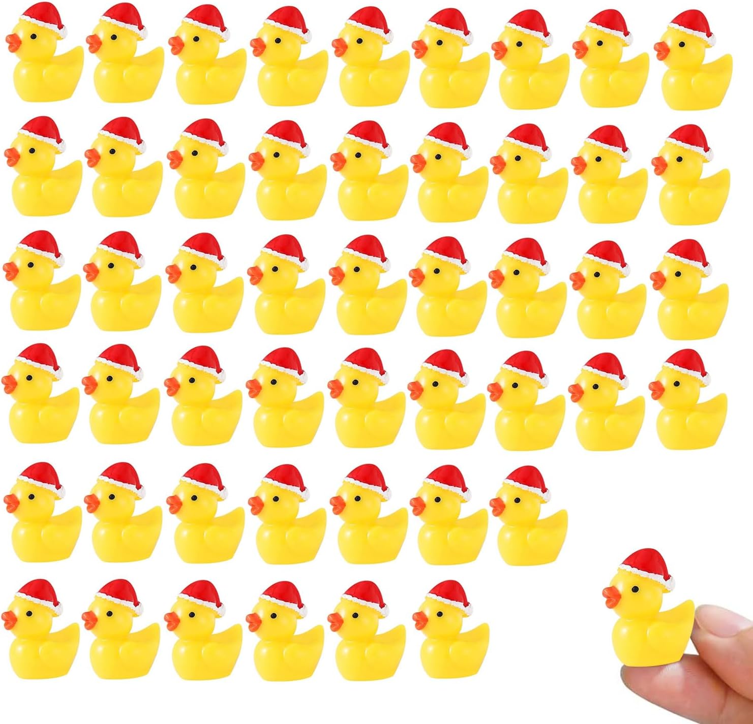 Amazon.com: 50Pcs Mini Resin Ducks, Mini Christmas Ducks Miniature Duck ...