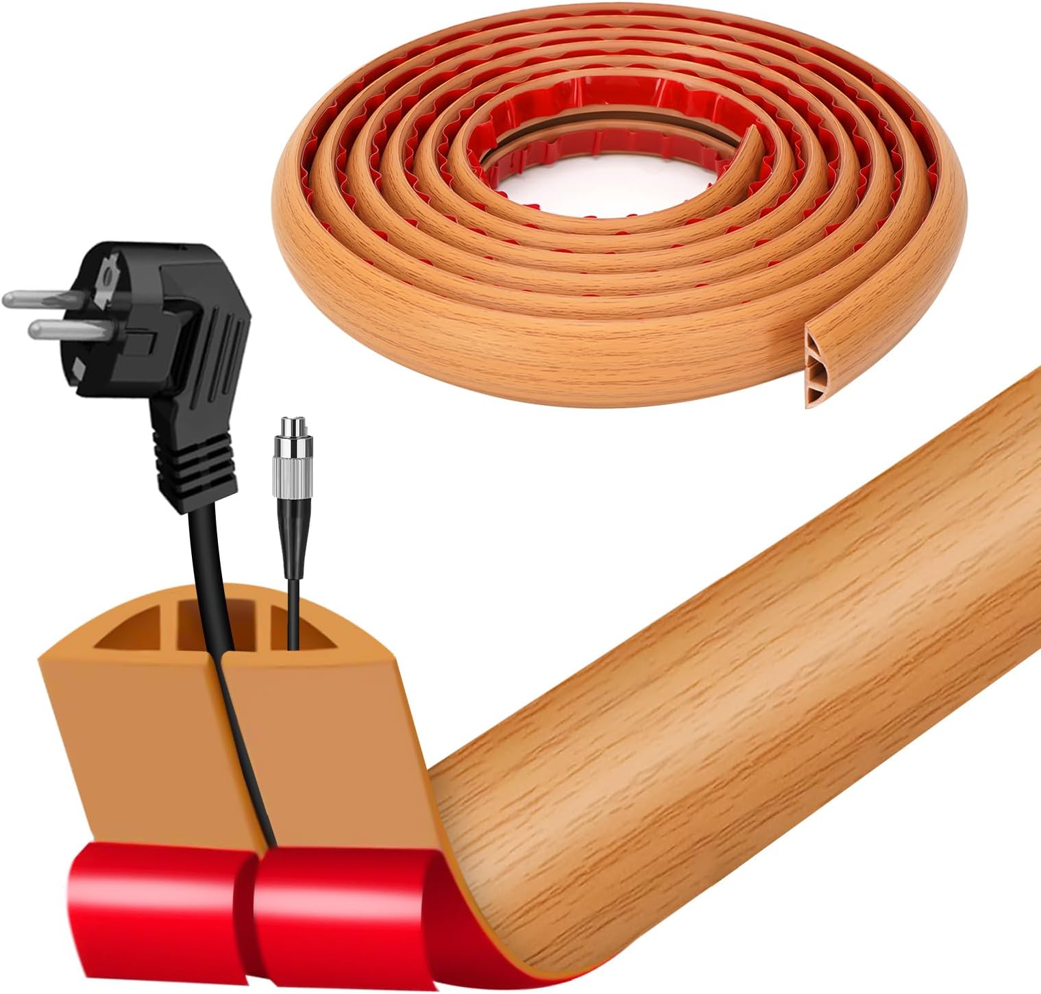 Cache Cable Sol, 3,0M x 3CM Petit Passe Cable Sol Flexible, Goulotte ...