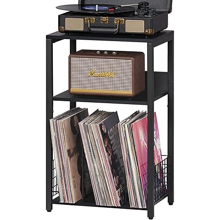 Amazon.com: melos Record Player Table, 3-Tier Record Player Stand with ...