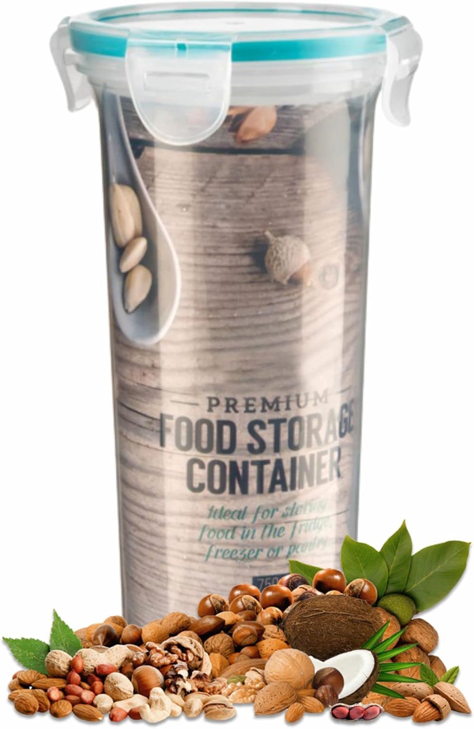 Tall Food Storage Container Plastic Round Box With Airtight Clip Lock ...