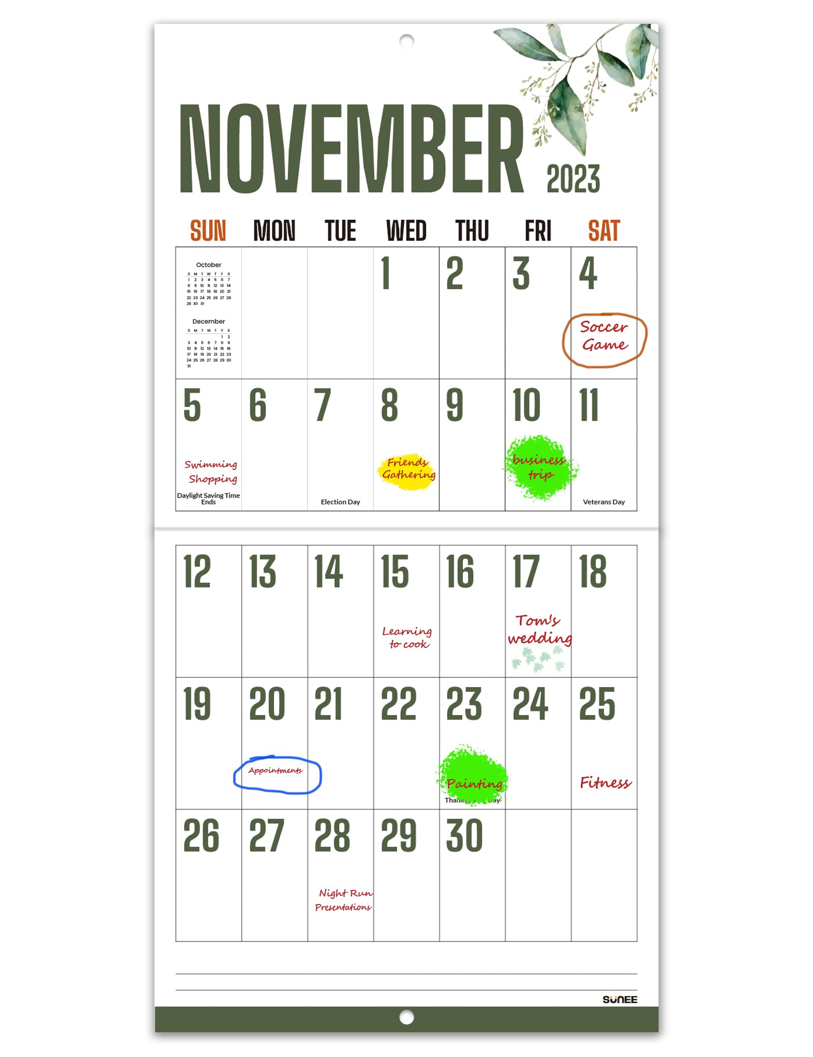 Snapklik.com : SUNEE 2024 Large Print Wall Calendar 12 X 23