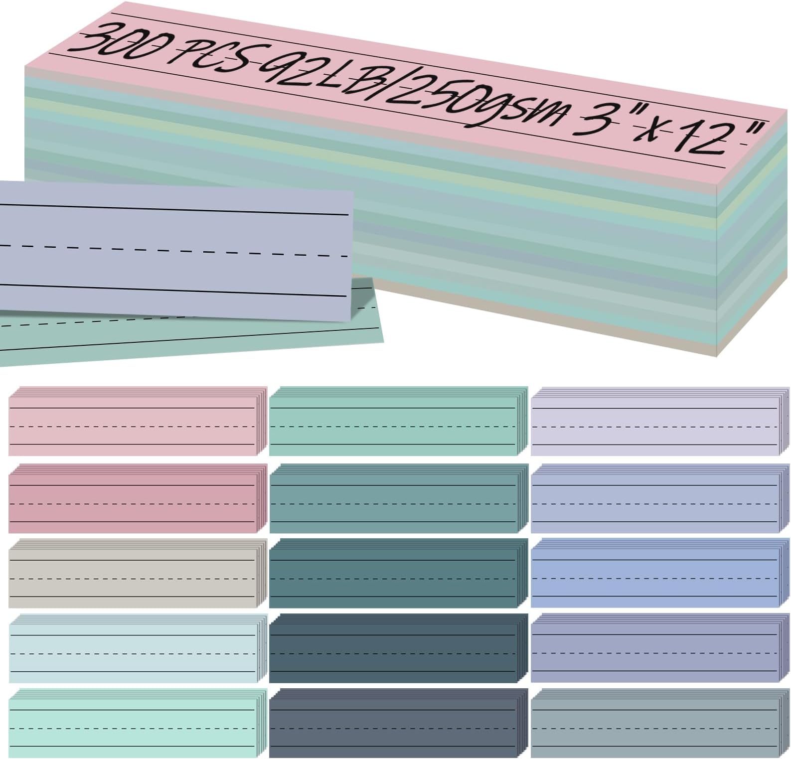 Amazon.com: Juvale Colored Sentence Strips for Teacher Supplies ...