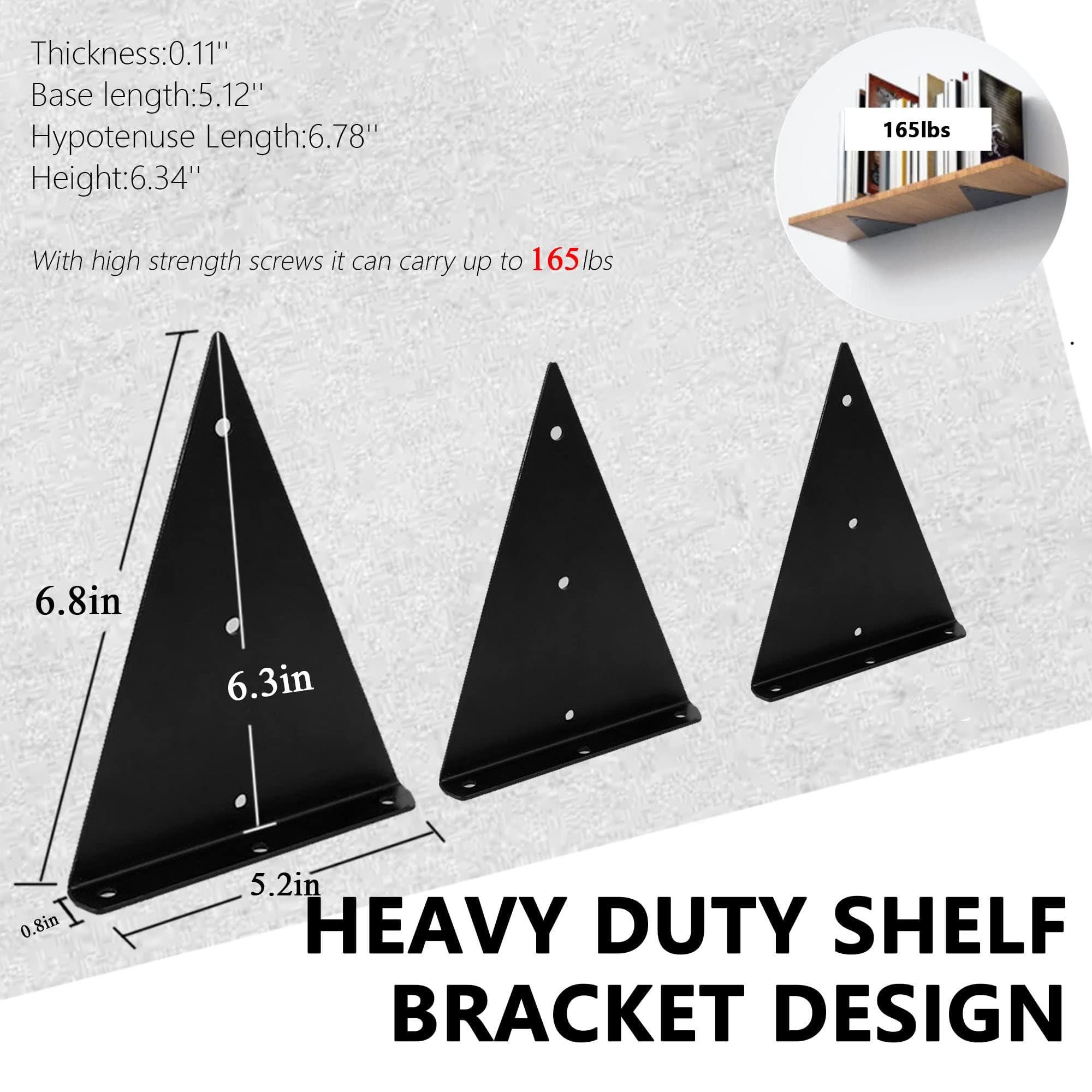 Snapklik.com : 4 Pack Floating Shelf Bracket 6 Inch Brackets For Shelves