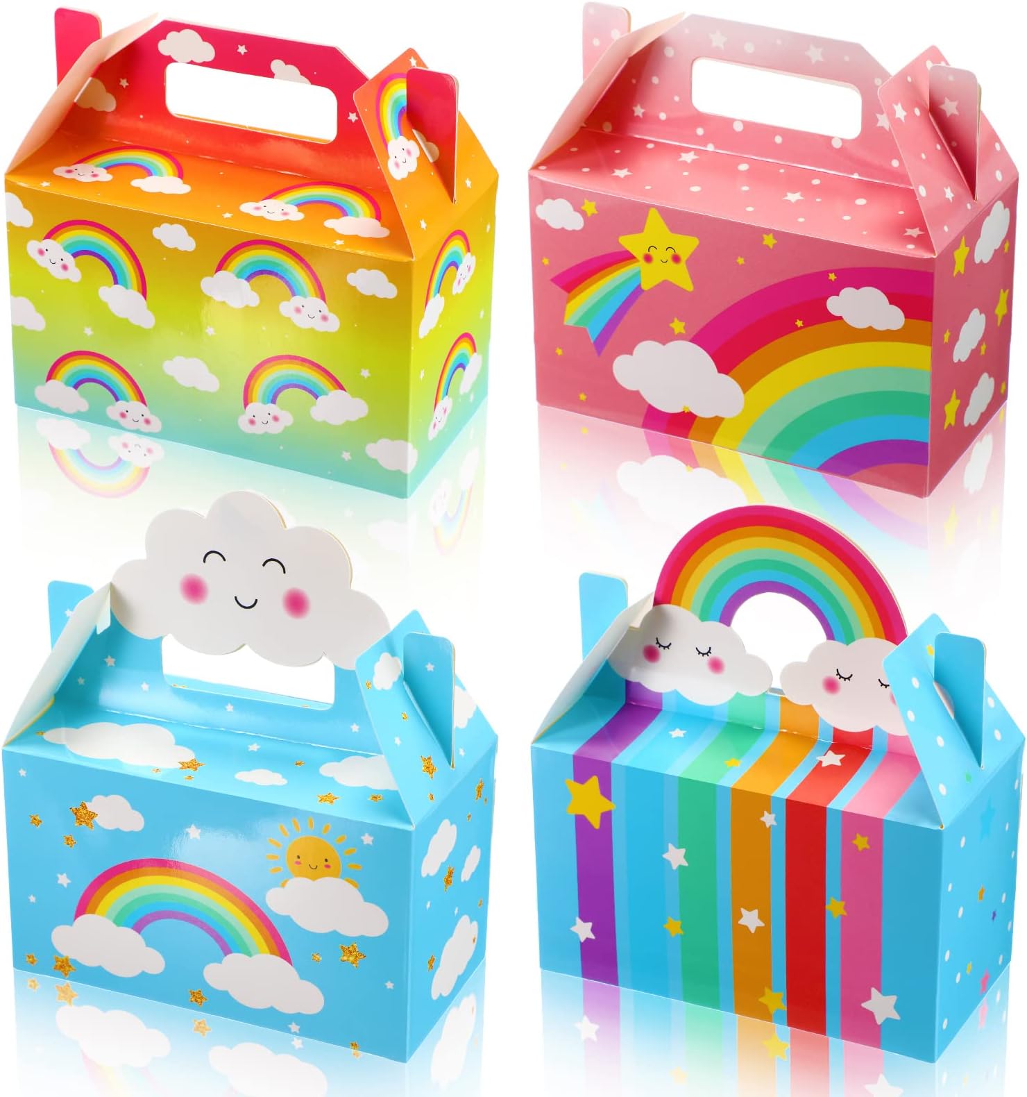Amazon.com: Nezyo 24 Pack Rainbow Party Favor Boxes Cloud Treat Rainbow ...