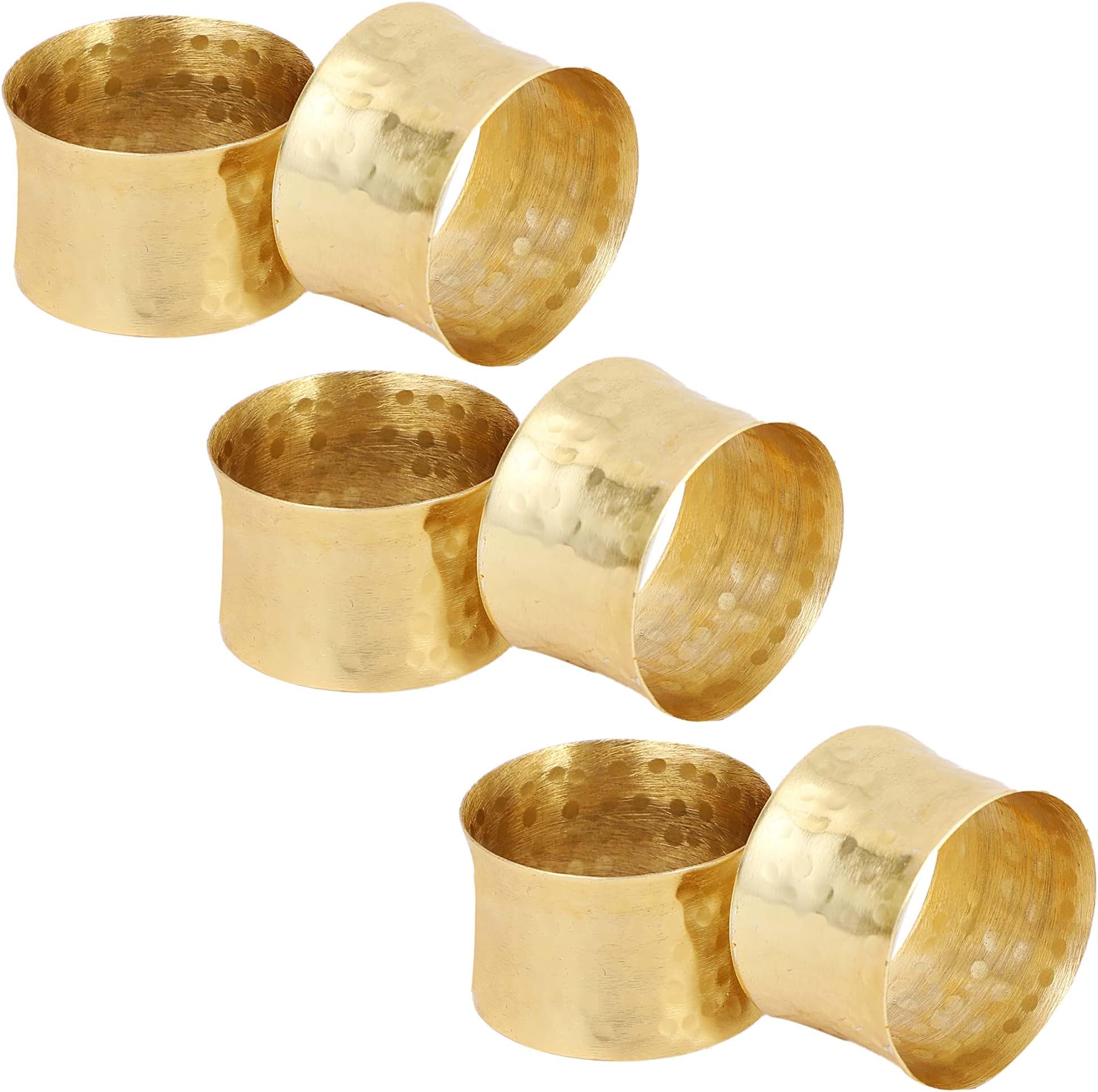 Amazon.com: ITOS365 Handmade Round Hammered Golden Napkin Rings Holder ...