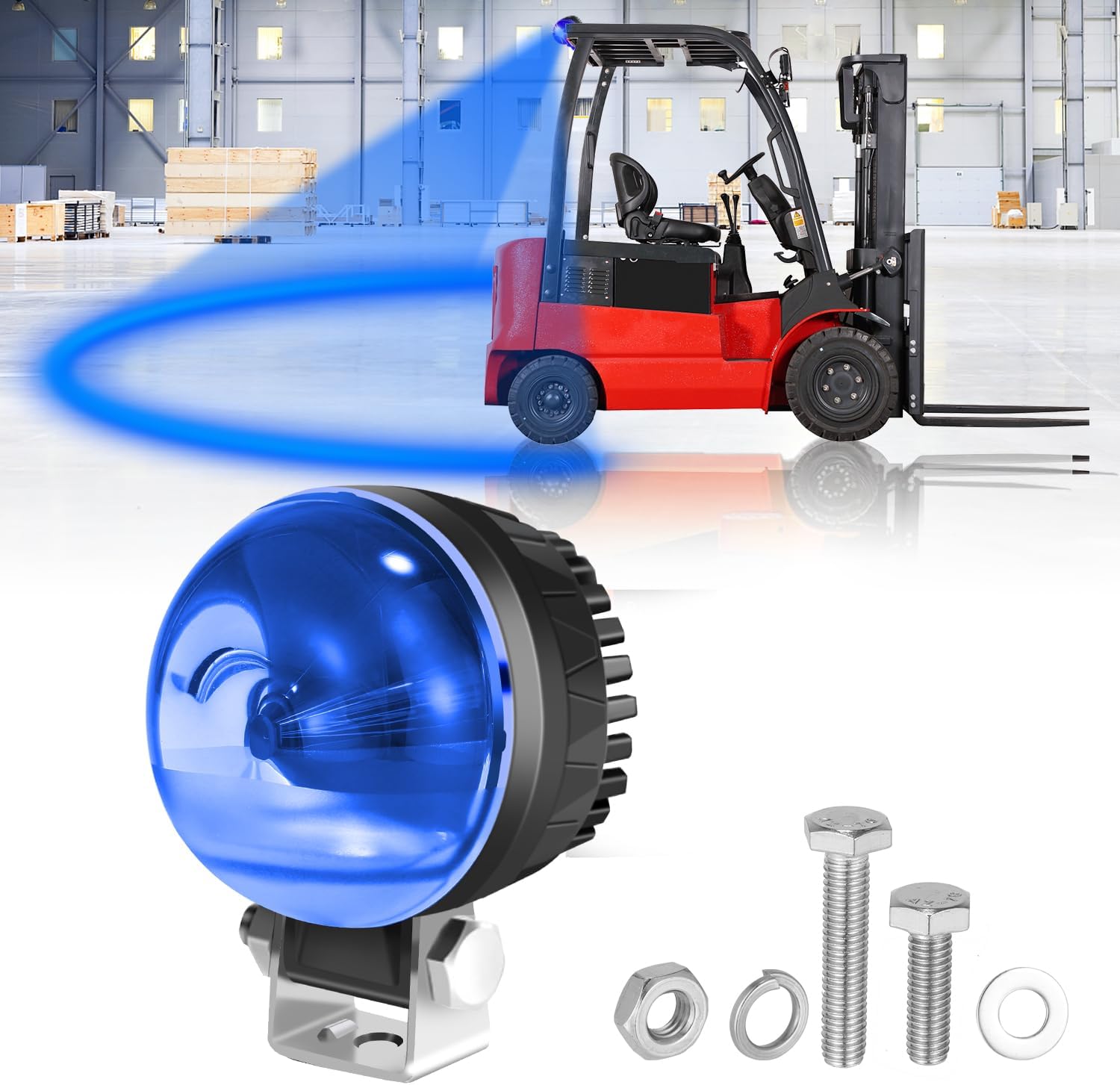 Amazon.com: FKSAFEL New Arc LED Forklift Safety Light Blue, LED ...