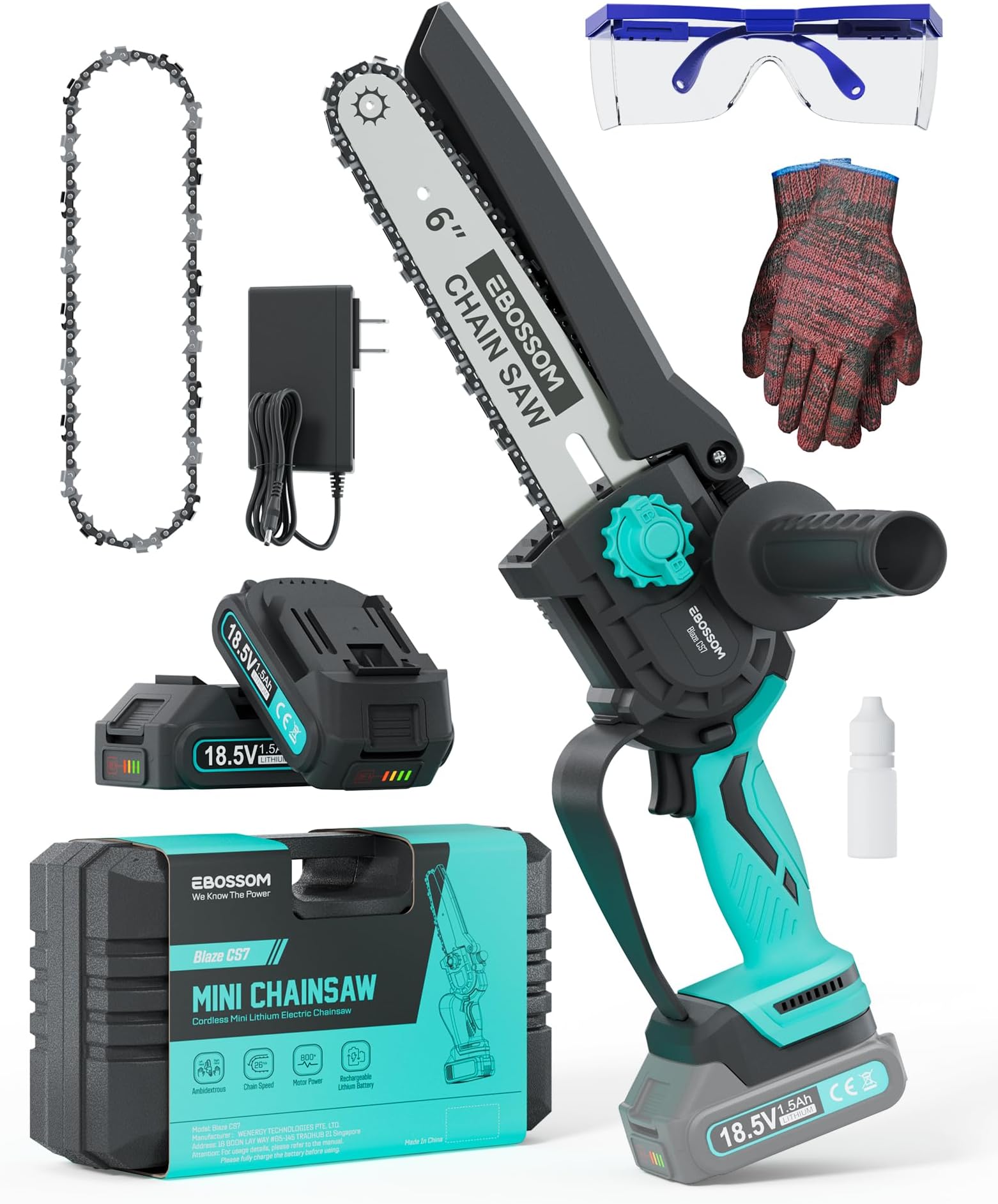 Amazon.com: Mini Chainsaw Cordless Mini Chain Saw 6 Inch 2×2.0AH ...