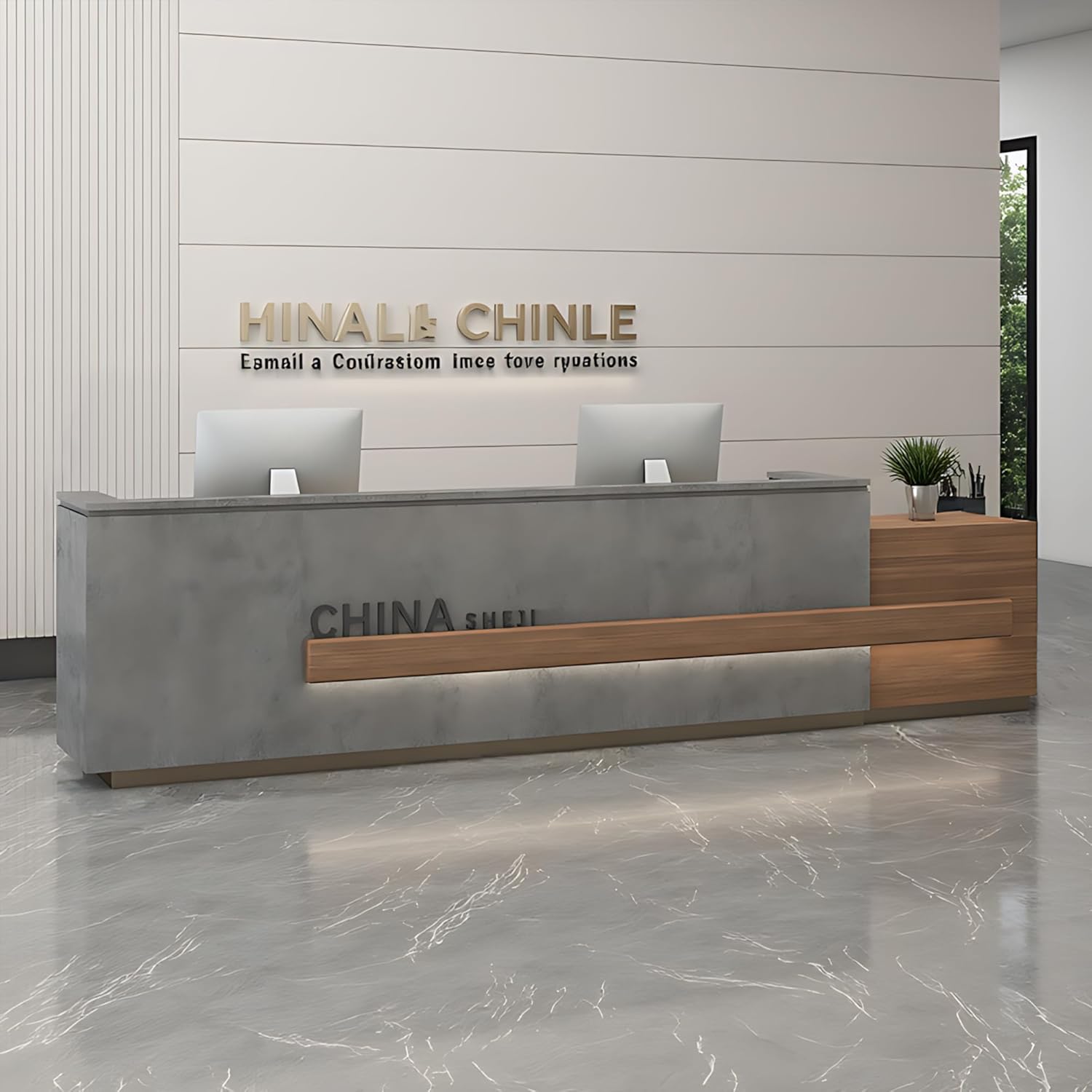 Amazon.com: odrma Open Front Commercial Reception Desk, Large ...