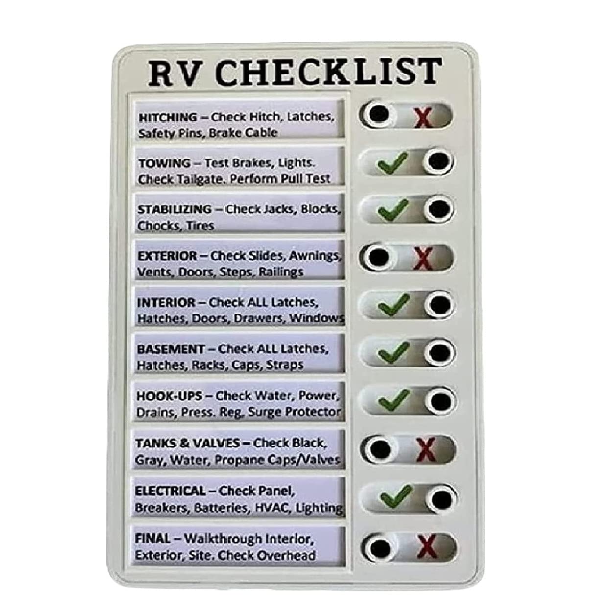 Buy Beada RV Checklist Memo Plastic Board, Detachable and Reusable Memo ...