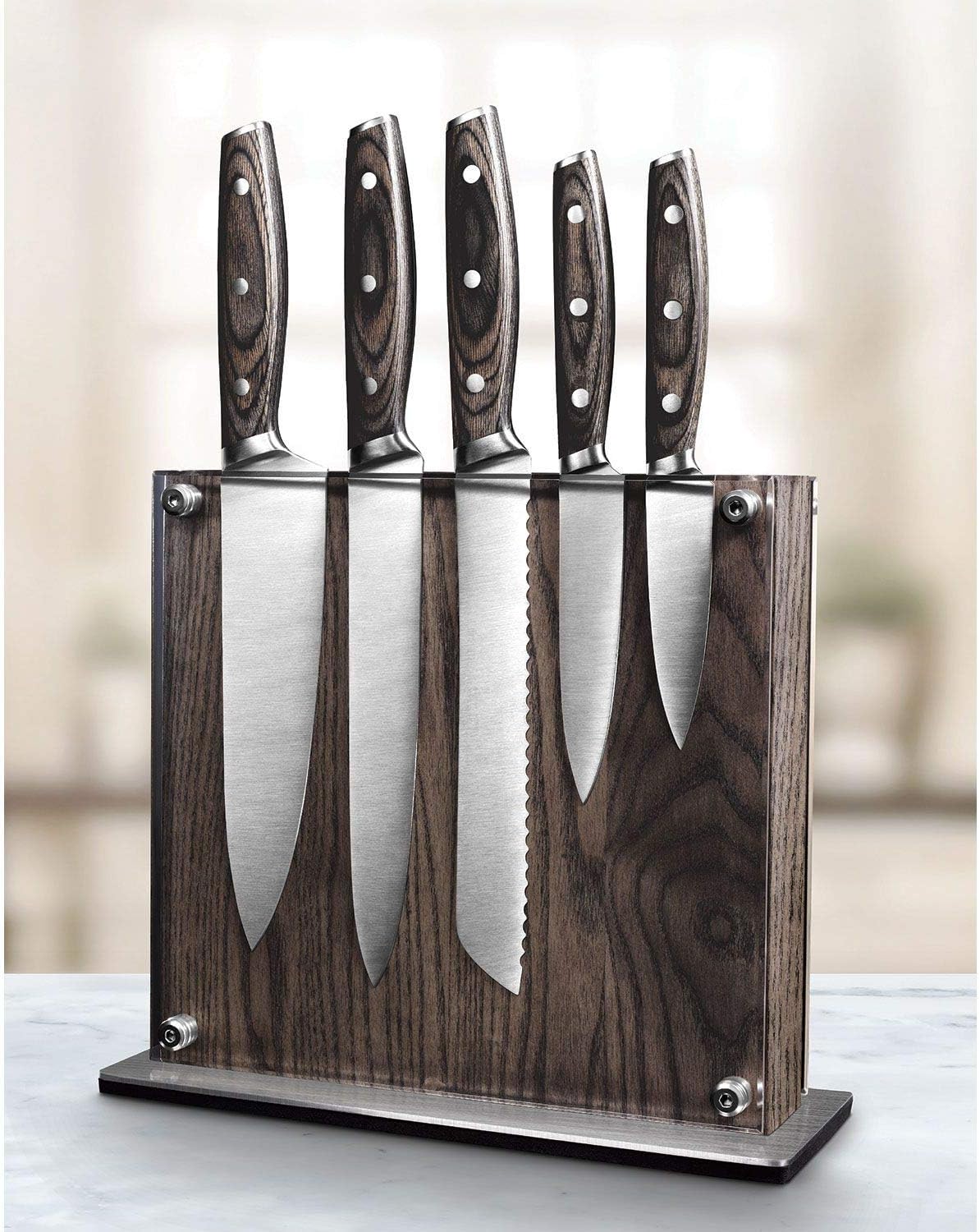 Amazon.com: Art and Cook Stainless Steel 5 Piece Knife Set with 1 ...