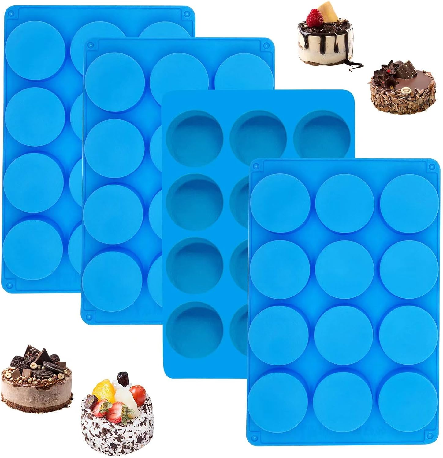 Oreo Mold Silicone, 4 PCS Silicone Mold Oreo Cookie Chocolate 12-Cavity ...
